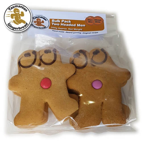 Bulk Two Headed Gingerbread Men 500g | Tasmanian Gingerbread